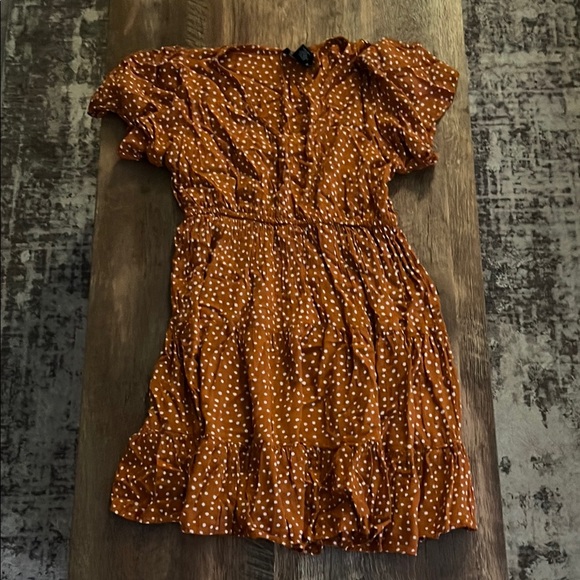 Angie | Dresses | Angie Rust And White Polka Dot Dress | Poshmark